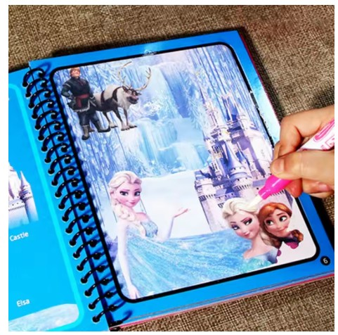 Frozen Disney Kids Puzzle Graffiti Painting Book Mickey Mouse Cars ...